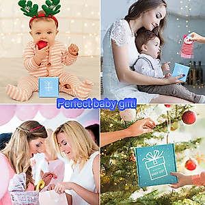 BLOOBLOOMAX Baby Infant Rattle Socks Toys, Sock rattles for Babies 0-24 Months Baby Animal Foot Finder Learning Toy (Cotton A)