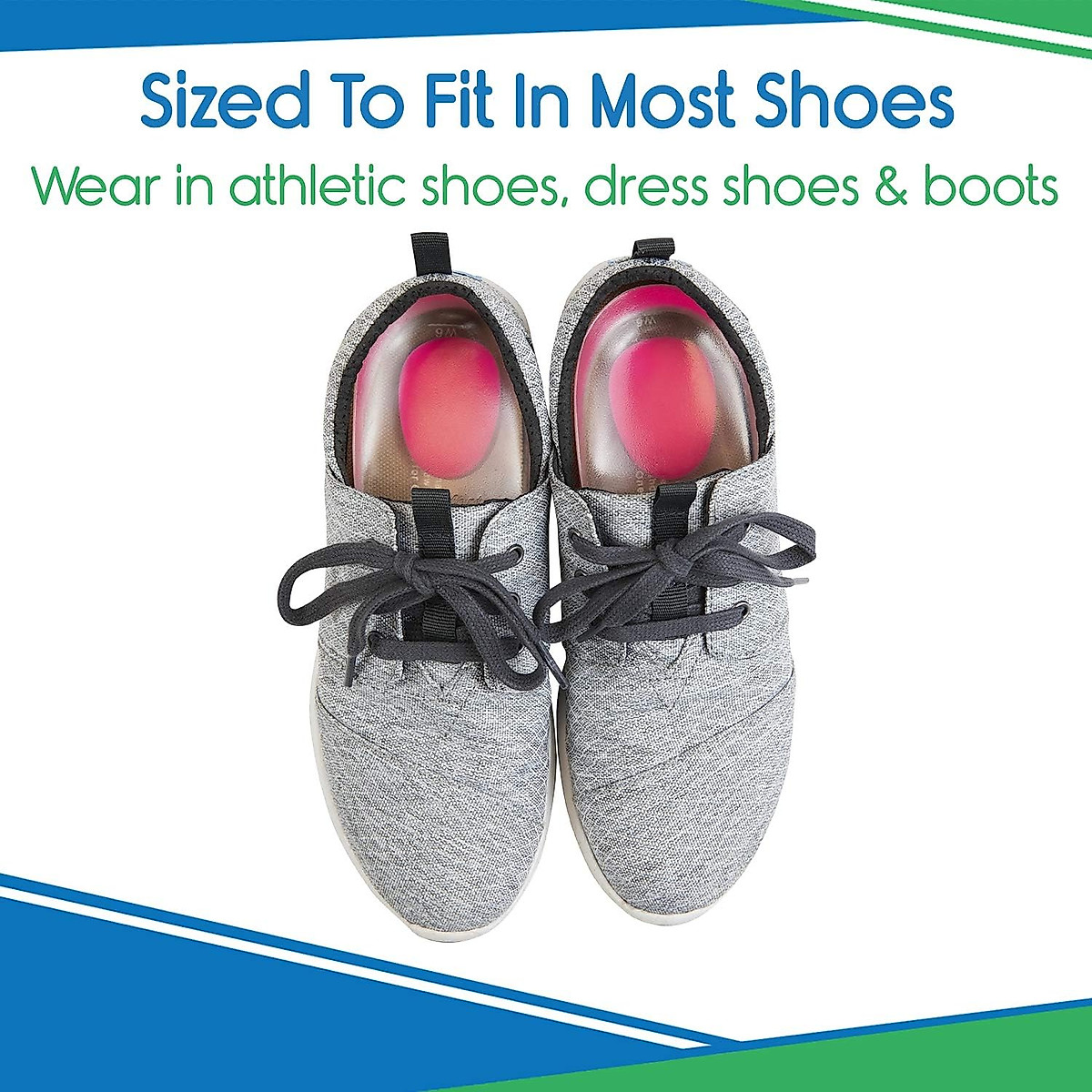 ViveSole Heel Cups for Heel Pain Relief (3 Pairs) - Gel Cushion Inserts for Heel Spur, Achilles Tendonitis, Plantar Fasciitis - Insole Pads for Shoes Women & Men - Silicone Supports, Shock Absorbing