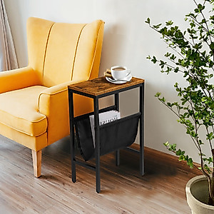 Small End Tables for Small Spaces – Small Side Table Living Room – Industrial Small Nightstand Bedroom –Narrow End Table – Slim Skinny Bedside Table – Little Thin Accent Table Tiny Drink Table