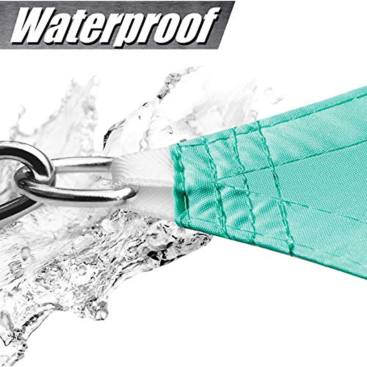 ColourTree Custom Size 16' x 16' x 16' Turquoise TADT16 Triangle Waterproof Sun Shade Sail Canopy Awning Shelter, 95% UV Block Water Resistant, Garden Carport Outdoor Patio (We Customize)