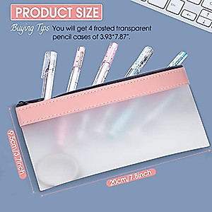 Jasilon 4 Pcs Pencil Case,Makeup Bag for Girls Women Pencil Storage Pouch, Clear Pencil Pouches, Zipper Pen Case Bag,Office College School Gift for adults Teen Girl Boy