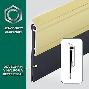 M-D Building Products 05744 36 in. Gold Aluminum and Vinyl Heavy-Duty Screw-on Door Sweep