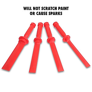 OEMTOOLS 25513 Plastic Scraper Set, 4-Piece, Non-Scratch Chisel Construction Tools for Trim, Gaskets and Wheel Weight Removal