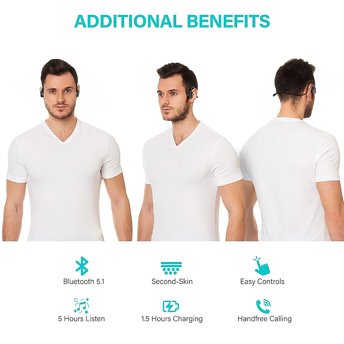 Open Ear Headphones,Wireless Bone Conduction Headset Bluetooth 5.1 with Mic - MP3 Play Built-in 16G Memory,IP68 Waterproof Sweatproof - Music Answer Phone Call for Swimming Skiing Driving Bicycling