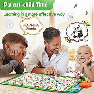 Educational Toys for 2 3 Year Old Boys Gifts: Interactive Alphabet Wall Chart Learning ABC Poster for Toddlers Ages 1-3, Christmas Birthday Gifts for Girls 2-4