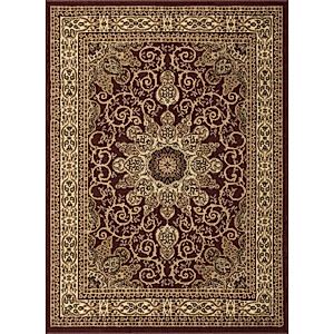 LUXE WEAVERS Oriental Floral Medallion Burgundy 5x7 Area Rug