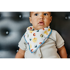 Copper Pearl Baby Bandana Bibs - 4 Pack Soft Cotton Baby Bibs for Drooling and Teething, Absorbent Drool Bibs for Baby Girl and Boy, Adjustable to Fit Newborns to Toddlers, Tons of Styles (Elmo)