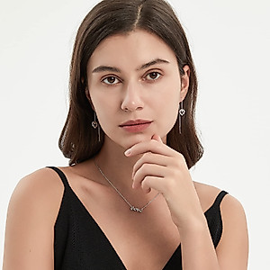 CCmfgjew Love Heart Long Chain Earrings for Women Threader Drop Earrings Lightweight Hypoallergenic Silver Earrings Jewelry Gifts