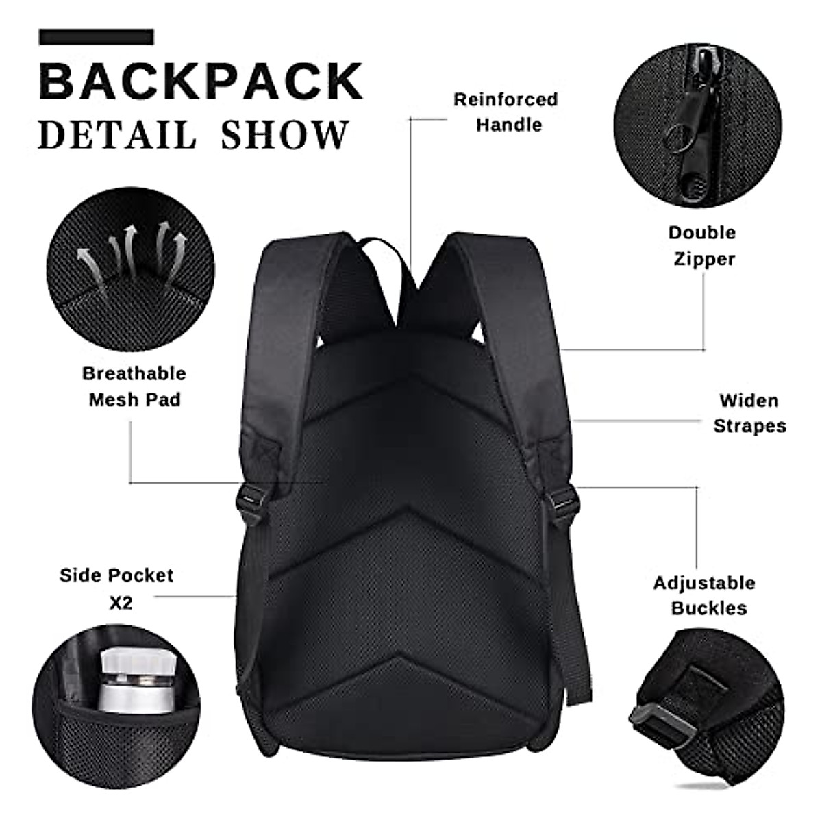 mfiwena Teens Cartoon Bag Set Backpack for Girls Boys 17" Laptop Bookbag with High-capacity Insulated Lunch Bag Pencil Case