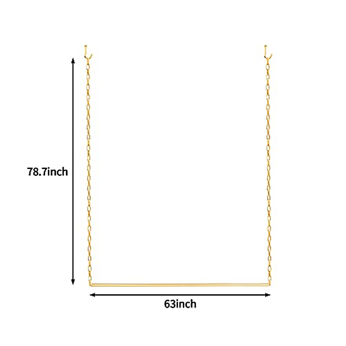 lesolar Chain Clothing Hanging Racks,63" L Creative Adjustable Height Metal Clothing Storage Chain Garment Rack,Commercial Wedding Display Rack,Boutique Clothes Store Display Shelf