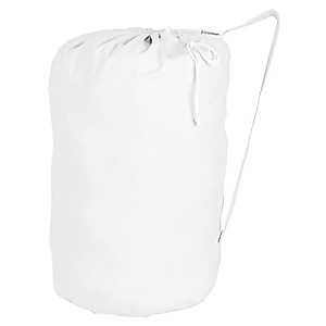 Accent Home Cotton Canvas Laundry Bags With Drawstring 2 Pack LARGE Travel Storage Bags 15" x 28", Heavy Duty Multi Use | Washable Dirty Clothes Organizer | Easy Fits a Laundry Hamper Mesh Basket