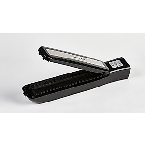 PowerXL Duo NutriSealer Food Vacuum Sealer Machine with Vacuum Seal Bags & Rolls, Double Airtight Sealing with Built-in Cutter, Small Snack Bag Capability, Safety Certified, Lab Tested, LED Indicator Lights, 11 inch (Black)