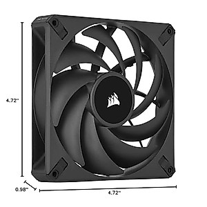 Corsair AF120 Elite, High-Performance 120mm PWM Fluid Dynamic Bearing Fan with AirGuide Technology (Low-Noise, Zero RPM Mode Support) Single Pack - White