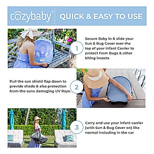 Summer Cozy Cover Sun & Bug Cover (Pink Grapefruit) - The Industry Leading Infant Carrier Cover Trusted by Over 2 Million Moms Worldwide for Protecting Your Baby from Mosquitos, Insects & The Sun