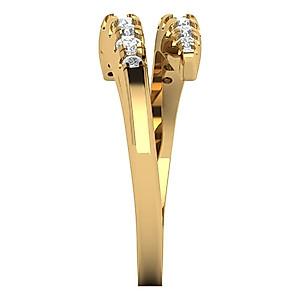 0.44 ct Brilliant Round Cut Clear Simulated Diamond 14k Yellow Gold Wedding Engagement Promise anniversary Band Sz 5.75