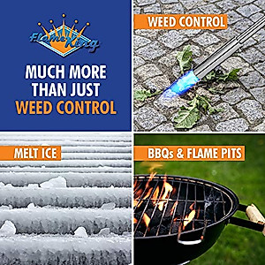 Flame King YSNPQ810CGA Propane Torch Weed Burner with Integrated Lighter, Silver