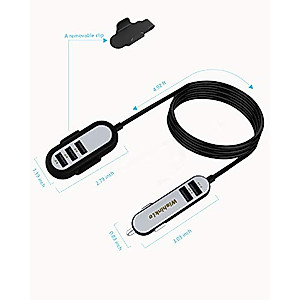 Wishinkle 5 USB Car Charger, 54W Multi Ports Car Charger Adapter, 5ft USB Splitter Vehicle Charger for Samsung Galaxy Note9/S9/S9+ and More