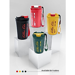 Gr8ware 13oz Travel Coffee Mug with Lid, Leak Proof Coffee Travel Mug for Hot/Iced Drinks, Double Wall, Vacuum Insulation - Red