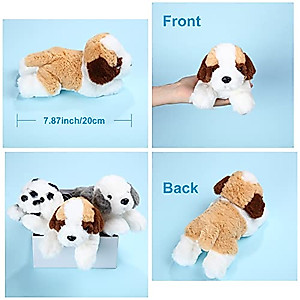 Skylety 7.87 Inches Plush Dog Plush Puppy Dog Stuffed Animal Soft Plush Dog Pillow Toy Fluffy Puppy Set for Girls Kids Dog Theme Party Favor Birthday Baby Room Home Decoration