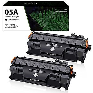 MCYCOLOR 05A Toner Cartridge High Yield Compatible for HP CE505A Replacement for HP P2035 P2035N 2035N P2055DN 2055DN P2030 P2050 P2055X P2055D Printer (2 Black)
