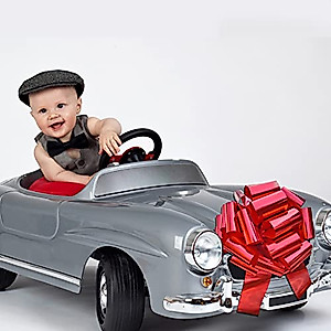 BESCRCL Big Red Car Bow, Extra Large Bow 16in for Car Gift, Giant Birthday Presents Bows, Christmas Presents, Large Gift Decoration Bows