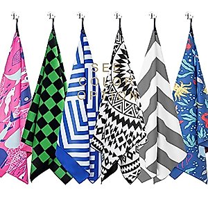 DARCHEN Microfiber Beach Towels Oversize Quick Dry Towel [1 or 4 Pack] - Travel Beach Towel for Swimming Pool, Sand Free Towel(Extra Large XL 70x35, Large 63x32) for Kids Adult, Compact Lightweight