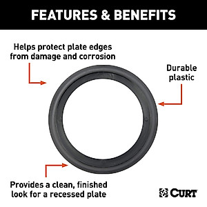 CURT 83720 3-Inch Black Plastic Tie Down Anchor Backing Plate Trim Ring