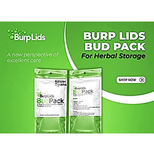 Burp Lids Bud Pack | 62% RH 2-Way Humidity Control | Size 8g Protects Up to 1 Ounce (30 Grams) Flower | Prevent Terpene Loss Over Drying and Molding | 12-Count Resealable Bag