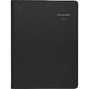 AT-A-GLANCE 2023 Monthly Planner, 9" x 11", Large, 15 Months, Black (7026005)