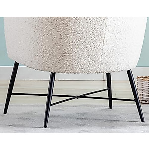 Wycian Comfortable Chair, Boho High Chair Fabric White for Living Room Bedroom Dining Rooms Garden Counter Height Chairs 1PC