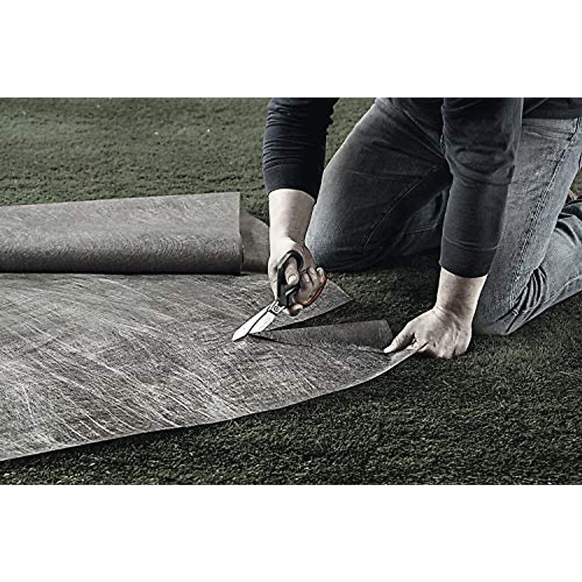 Fiskars PowerArc Heavy-Duty Scissors, Up to 30% More Power, Length 21cm, Durable Stainless Steel Blade/Plastic Handles, 1027204, Orange/Black