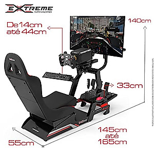 Extreme Simracing Racing Simulator Cockpit With All Accessories (Black/Red) - VIRTUAL EXPERIENCE V 3.0 Racing Simulator For Logitech G27, G29, G920, G923, SIMAGIC, Thrustmaster And Fanatec