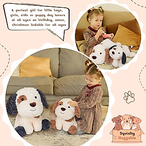 MELECERi Puppy Plush, Cute Dog Plush Pillow for Kids Anxiety Adults, Soft Puppy Plush for Gifts, 8.2inch, Grey