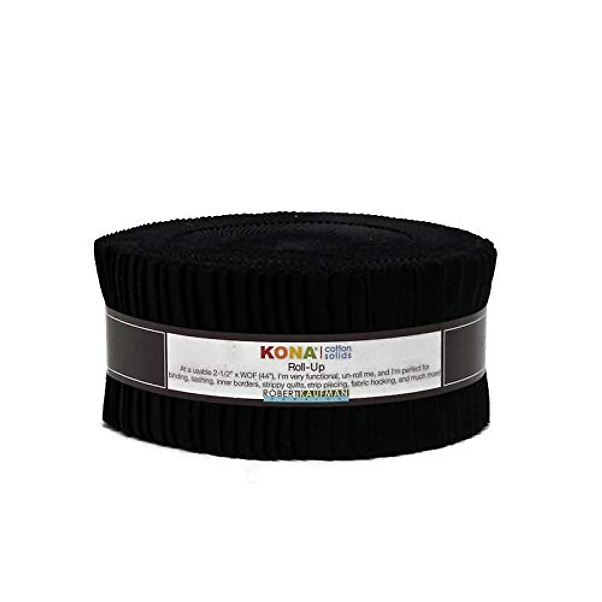 Jelly Roll Kaufman Kona Black 2.5" Fabric Strips Fabric Bundle Quilter's Cotton Solids Precuts (RU-196-40) M529.04