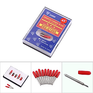 10Pcs Cutting Knife 30/45/60 Degree Plotter Cutter Blades Cemented Carbide GCC Cutter Cutting Plotter Blade Replacement Cutter Blades (45°)