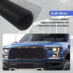 Trimmable Car Grill Mesh,Aluminum Alloy Automotive Grilles,Universal Mesh Grill Insert Fits for Front Bumper Hood Air Vents Spoiler Automotive Exterior Accessories