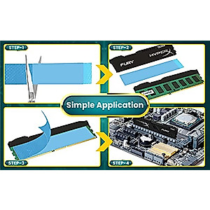 Nab Cooling Thermal Pad 15 W/mK, 90x50 Heat Resistance, Non-Conductive, High-Temperature Resistance, Silicone Thermal Pads for Laptop, Heatsink, GPU, CPU, LED & PS4 (90x50x1.5)