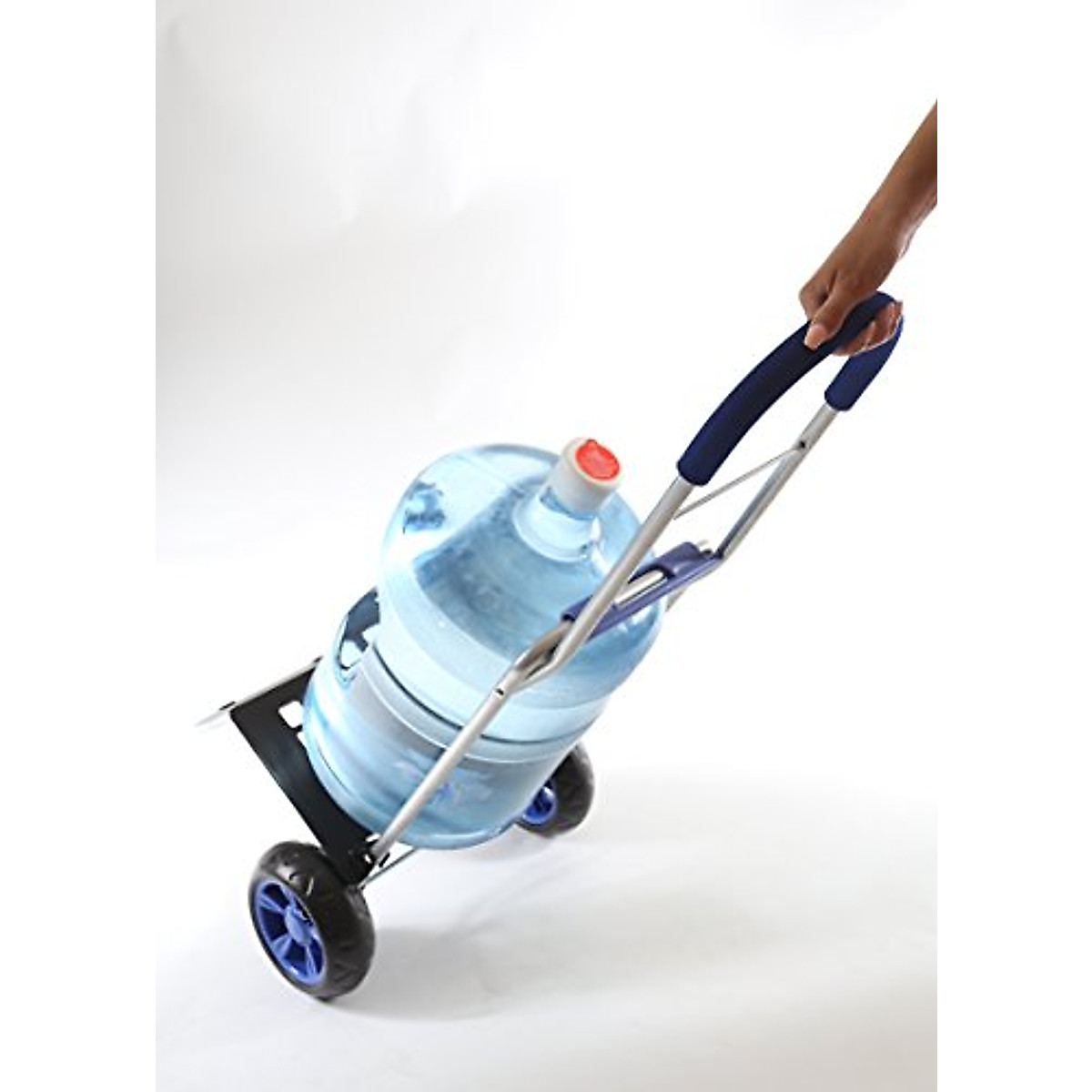 dbest products Trolley Dolly, Blue Foldable Shopping cart for Groceries with Wheels and Removable Bag and Rolling Personal Handtruck, Standard