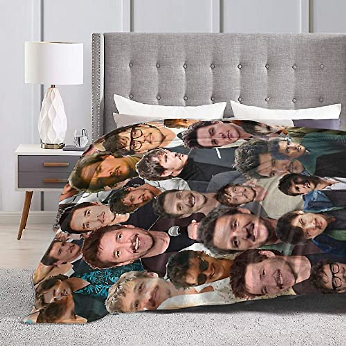 JULES Soft Pedro Pascal Collage Blanket 40'' x 50'' Flannel Fleece Blankets for Home Sofa Bed Room