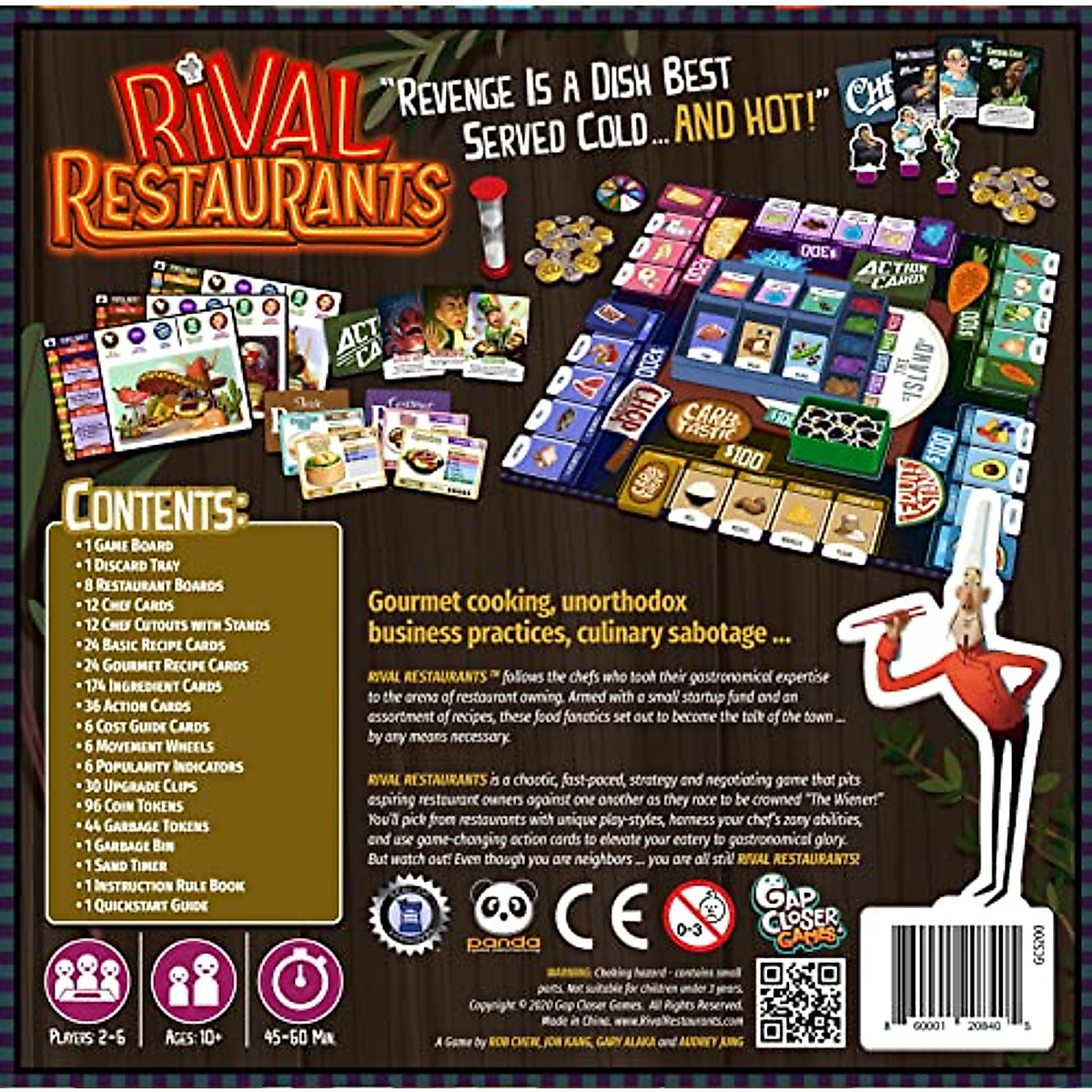 Gap Closer Games | Rival Restaurants | Strategy Board Game | Set Collection Game | 2 to 6 Players | Ages 10+ | 45+ Minutes