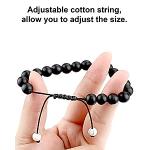 Howlite Black Matte Agate Couples Distance Energy Beads Bracelet For Valentine's Day Gift