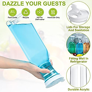 8 Pcs 50 oz Water Carafe with Flip Top Lid Square Juice Container Plastic Pitcher Clear Drink Pitcher Carafes for Mimosa Bar Cold Brew Water Iced Tea Juice Beverage Milk Fridge Restaurants Parties