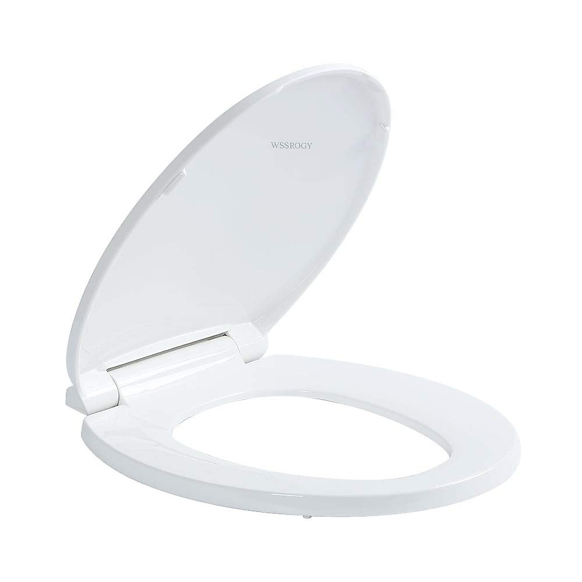 WSSROGY Round Toilet Seat with Lid, Slow Close Seat and Cover, Including Two Sets of Parts, Fit All Standard Round Toilet, Quiet Close, Plastic, White