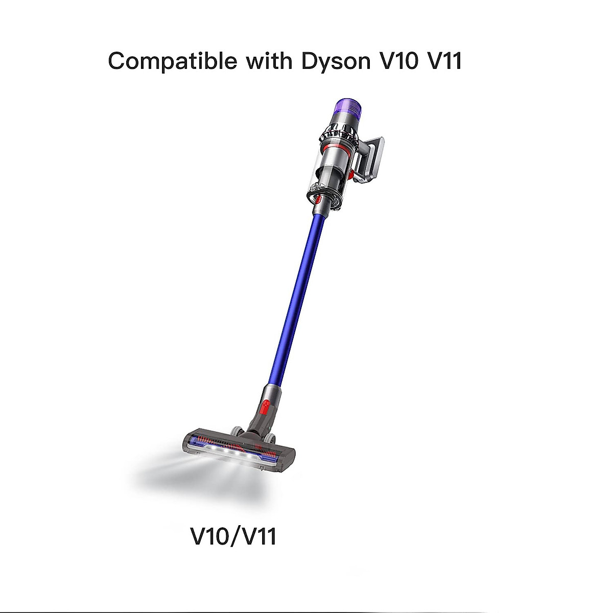 Upgraded Hardwood Floor Vacuum Attachments with Headlights for dyson V10 V11,Replacement Parts Motorhead for Dyson ,Soft Roller &PP Bristle Motorized Brush Accessories for Marble,Carpet,Rug Cleaning.