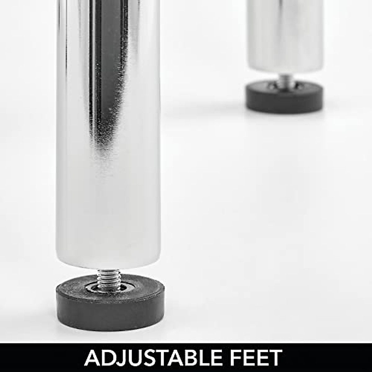 mDesign Modern Glass Corner 4-Tier Storage Organizer Tower Cabinet with Open Shelves - Display Furniture for Bathroom, Office, Bedroom, Living Room - Holds Books, Plants, Candles - Chrome/Clear