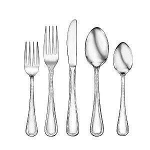 Casalinda Tabletop Grand Terrace 20 Piece Silverware Set Service for 4 Stainless Steel - Dinner Fork, Dinner Knife, Dinner Spoon, Teaspoon, Salad Fork