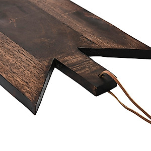 Main + Mesa Geometric Wood Cutting Board with Leather Tie