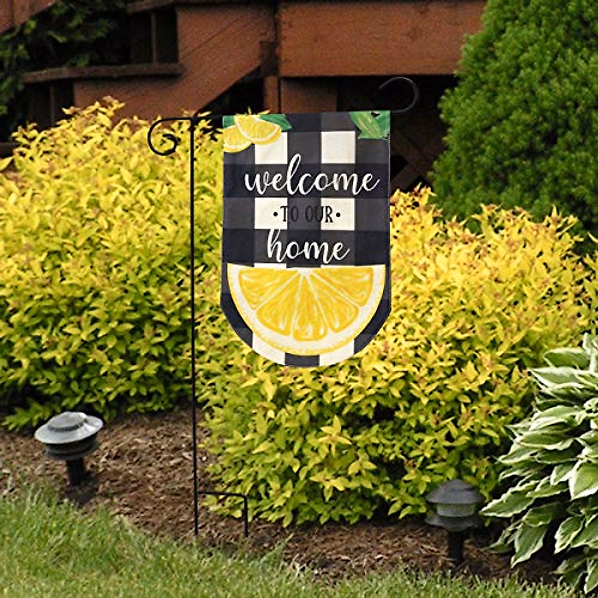 Welcome To Our Home Summer Burlap Garden Flag Lemons Double-Sided 12.5" x 18"