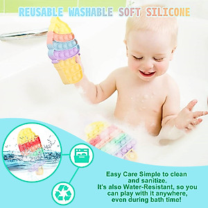 SYAEQ 2PCS Push Bubble Pop Fidget Sensory Toy, Autism Special Needs Silicone Stress Reliever Toy, Anti-Anxiety Squeeze Sensory Toy for Kids Teens Adults Girls Boys (IceCreamCone)