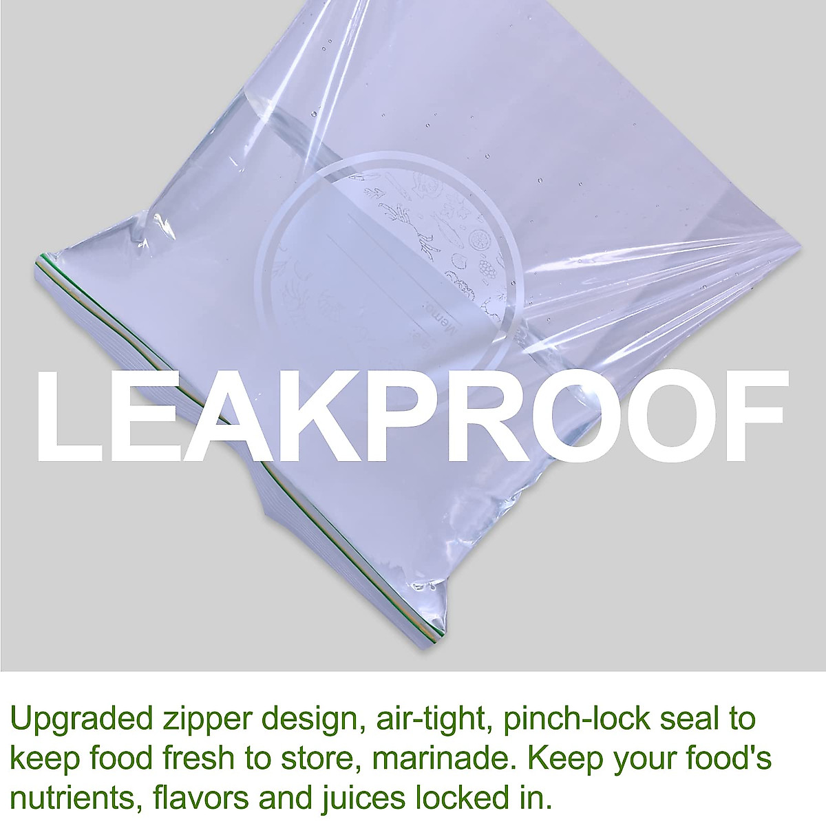 Reusable Food Storage Bags - 90 Pack BPA Free Reusable Freezer Bags(20 Gallon, 30 Reusable Sandwich Bags, 40 Reusable Snack Bags)Leakproof Freezer Safe Bag for Meat Fruit Vegetable